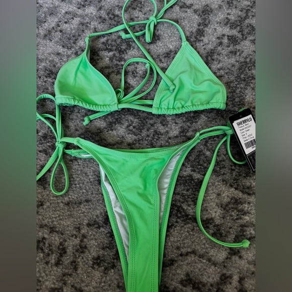 Sherry Lo | Swim | Nwt Sherrylo String Bikini Set Triangle Top Neon ...